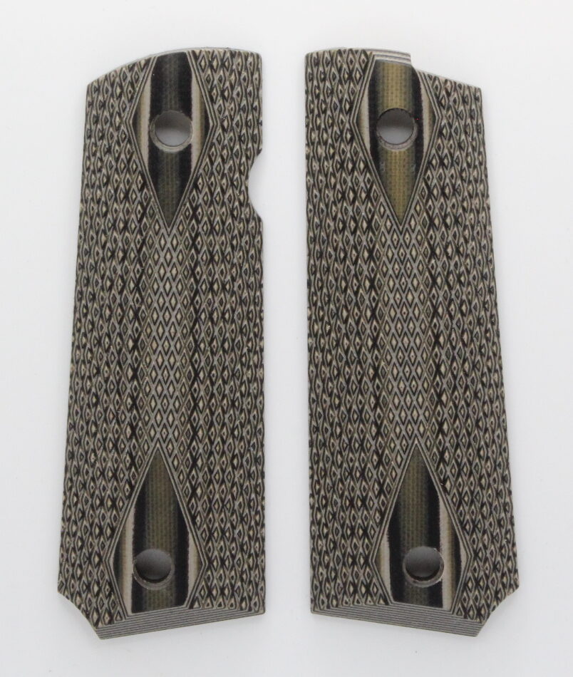 Double Diamond G10 OD Green/Black, 1911 Full Size Grips